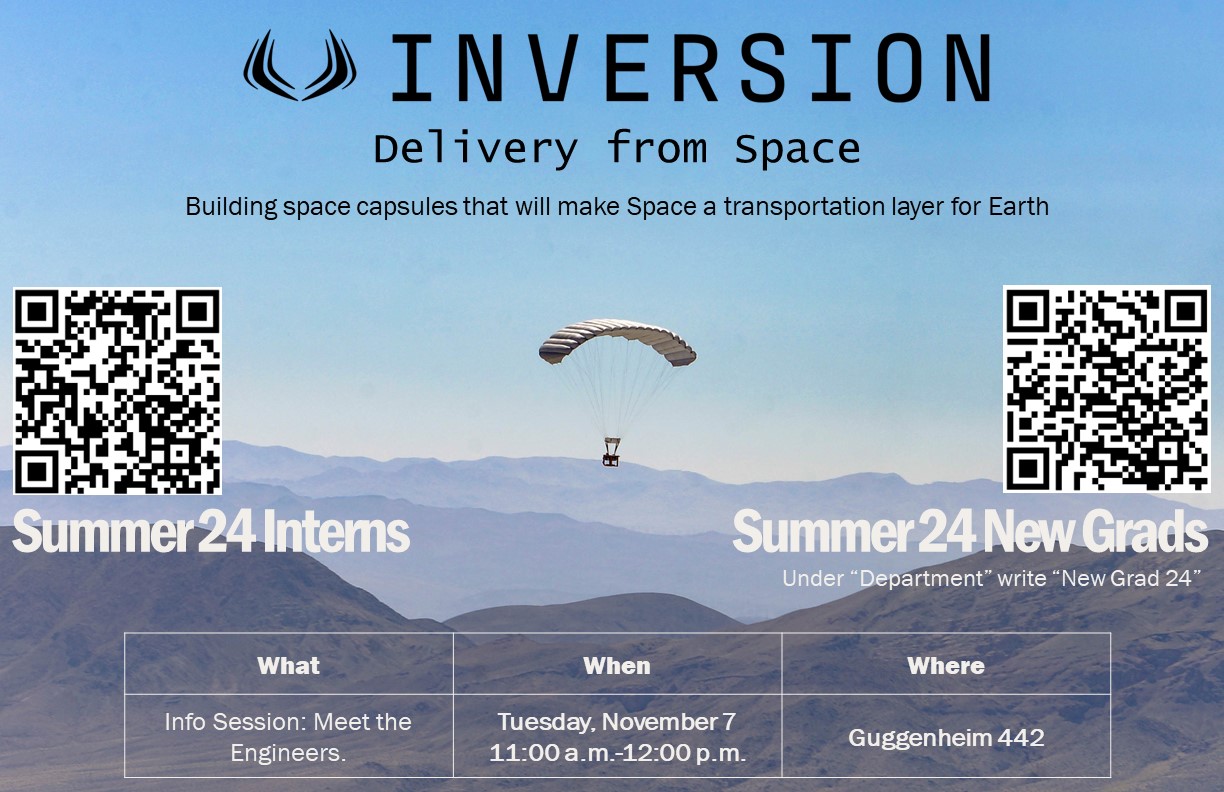 Inversion Space Company Info Session | Daniel Guggenheim School of Aerospace Engineering